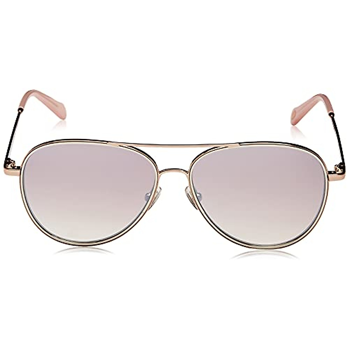 Fossil Women's Female Sunglass Style FOS 2096/G/S Aviator, Rose Gold, 57mm, 14mm