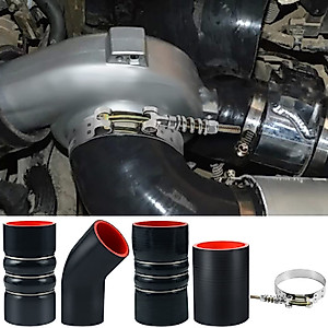 Turbo Intercooler Boots Clamps Kit Intercooler Hose Compatible with 2003-2007 Ford F250 F350 6.0L Diesel