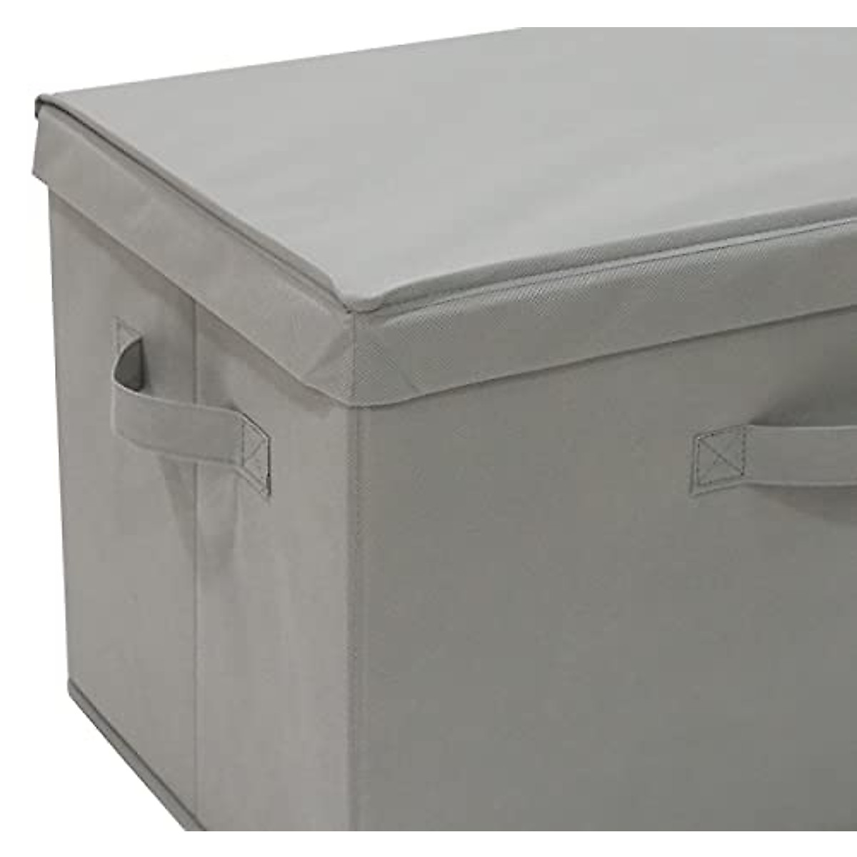 Sebadaci Storage Bins Cubes Baskets with Lids Handles Stackable Collapsible Storage Bins Baskets for Shelves, Organizing, Office Organizer, 3-pack Fabric Storage Cubes Living Room Closet, Gray, Large