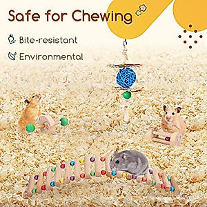 Nobleza Guinea Pig Toys, 7 Pack Natural Wooden Hamster Chew Toy Set, Teeth Care Molar Exercise Toys for Pet Rats, Dwarf Syrian Hamsters, Chinchillas, Gerbils