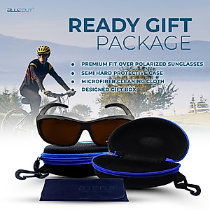 BLUE CUT Fit Over Polarized Sunglasses Solar Shield Sunglasses To Wear Over Glasses