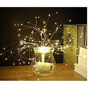 HEAGEERO Outdoor Battery Operated Chandelier 2 Pack,Firework Lights Starburst Light 180 LEDs,Ceiling Hanging Decorative for Party Christmas,Indoor Using