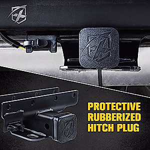 Xprite 2 Inch Rear Bumper Trailer Hitch Receiver Kit Compatible with 2007-2018 Jeep Wrangler JK JKU 2 Door & 4 Door Unlimited, Tow Trailer Hitch Receiver w/ Hitch Wiring Harness