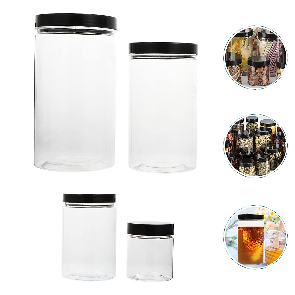 8pcs Plastic Storage Tank Nut Container Storage Sealed Can Food Jar Cookie Jar Coffee Bean Jar Transparent Sealed Bottles Storage Can Dried Fruit Jar Tea Jar