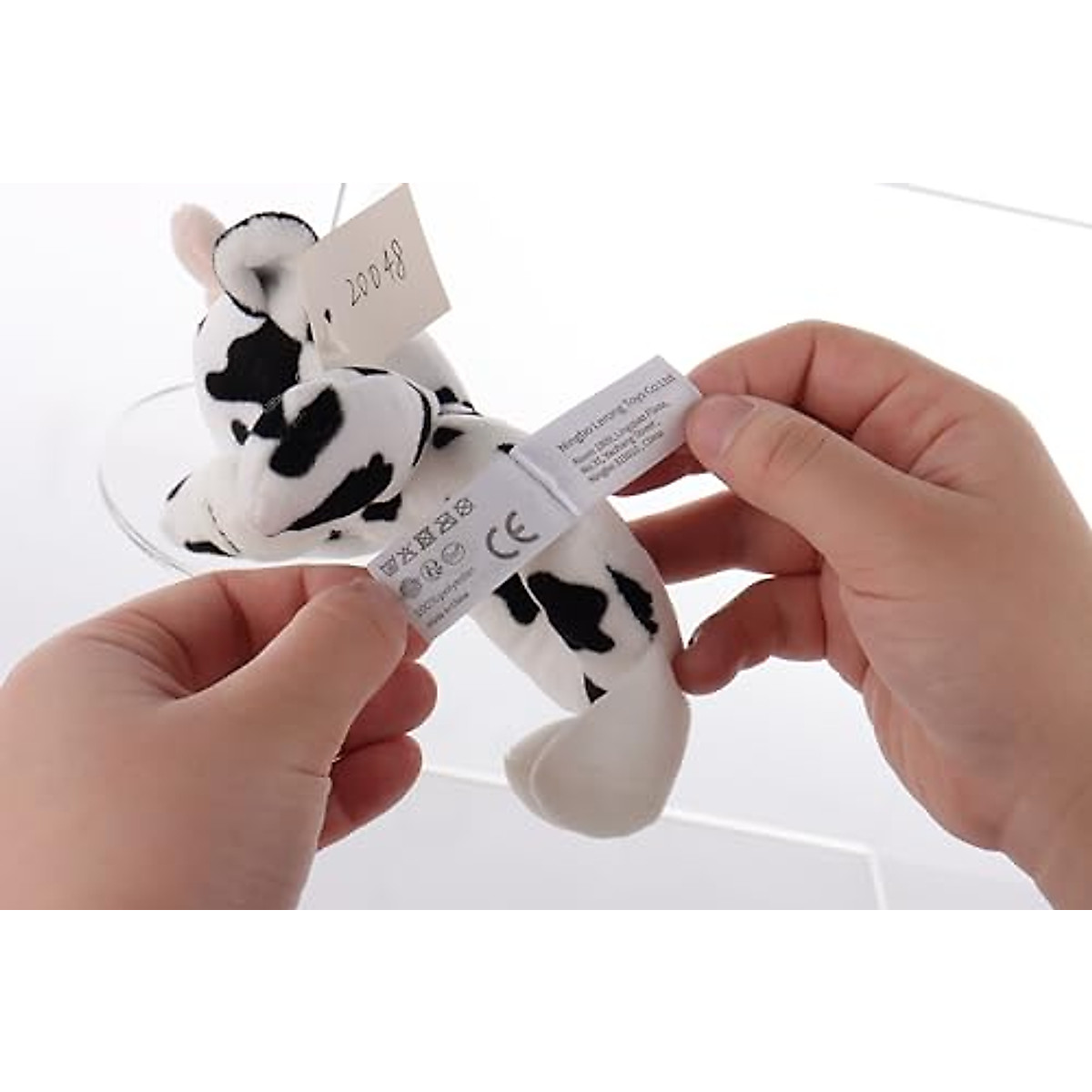 Apricot Lamb Baby Cow Soft Rattle Toy, Plush Stuffed Animal for Newborn Soft Hand Grip Shaker Over 0 Months (Cow, 6 Inches)