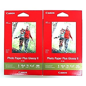 Canon 4x6'' Photo Paper Plus Glossy II 1432C006 (2 Pack, 200 Sheets)