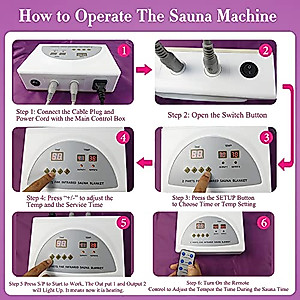 Surnuo Sauna Blanket for Detox - Far Infrared (FIR) Body Shaper Blanket Professional Therapy Sweat Sauna Body Heating with Sleeves Remote Controller for Health Benefits Purple