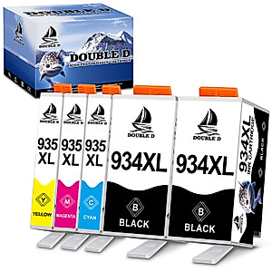 DOUBLE D 934 and 935 Ink Cartridges Compatible Replacement for HP 934XL 935XL for HP Officejet Pro 6830 6230 6815 6835 6812 6820 6220 6810 Printers (2 BK,1 C,1 M,1 Y, 5Pack)