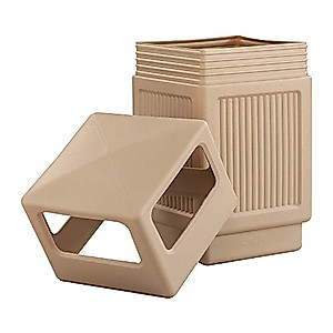Safco Canmeleon Trash Can, 38 Gallons, Indoor and Outdoor Use, Durable & Weather-Resistant Commercial Garbage Can, Tan