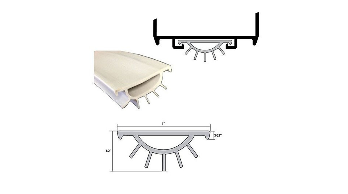Pemko EV9GR Vinyl Weatherseal for 48" Doors