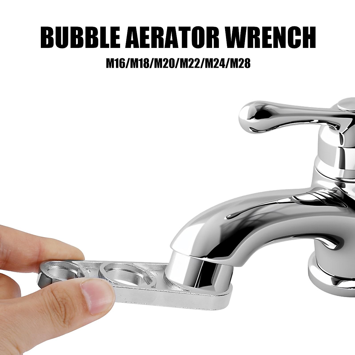 2pcs Faucet Bubbler Wrenches, Multi-Use Faucet Aerator Key 6 Sizes 16/18/20/22/24/28mm Sink Aerator Wrenches Detach Tool for Kitchen Bathroom Faucet Parts Repair Spanner