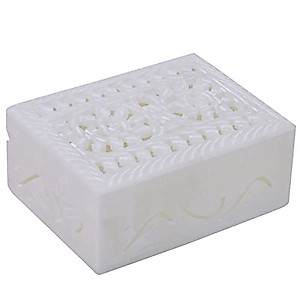 Vintage onyx marble alabaster lid hinged footed trinket jewelry box 3x4 inch ~ Decorative Treasure Box With Engraved Art, Trinket Box, Mini Storage Chest For Jewelry Memento Holder For Miscellaneous