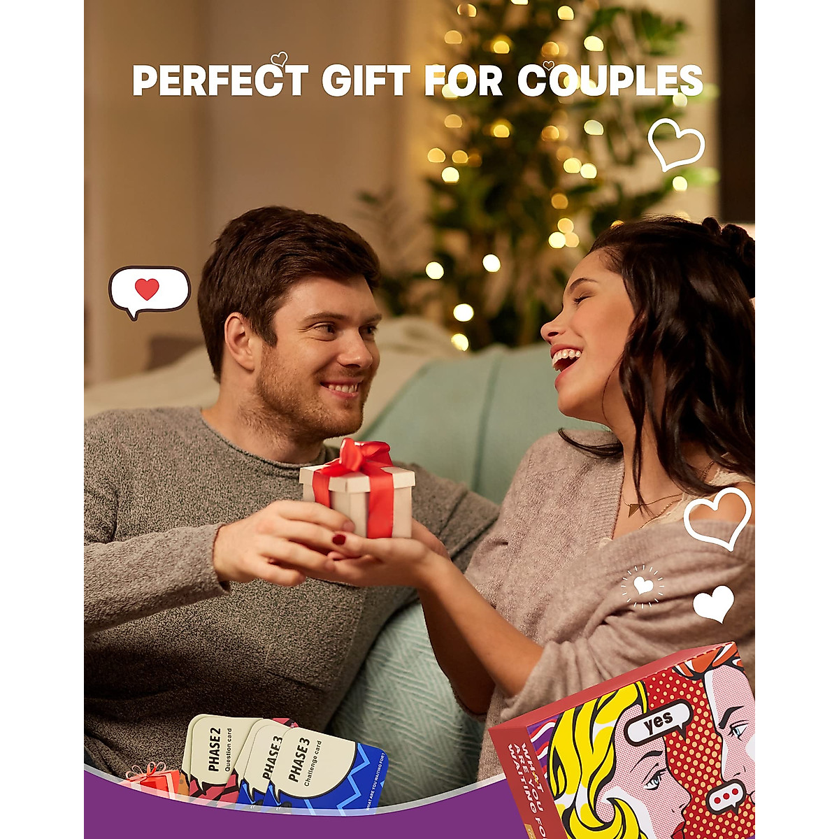 200+ Cool and Fun Conversation Card Game for Couples - Question & Challenge Cards for Date Night Adventures - Conversation Starter for Adults, Anniversary & Valentines Day Gift