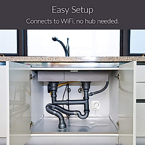 D-Link Wi-Fi Water Leak Sensor and Alarm, App Notifications, Battery Powered, No Hub Required (DCH-S161-US)