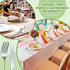 Nuenen 150 Pcs Stainless Steel Set Include 75 Dinner Forks and 75 Knives, Metal Steak Knives Forks Flatware Tableware Cutlery Set for Home Restaurant Hotel, Mirror Polished, Dishwasher Safe (Silver)