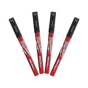 Milwaukee MHT48223164 INKZALLTM Ultra Fine Tip Pens Black (Pack 4)