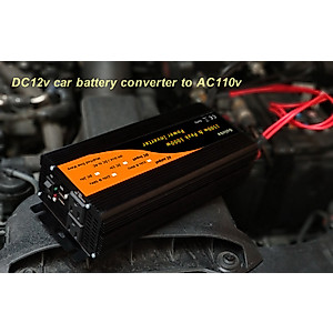Solinba Car Power Inverter 1500w/Peak 3000w Converter DC12v to AC110v 60Hz with Dual USB 2.1A
