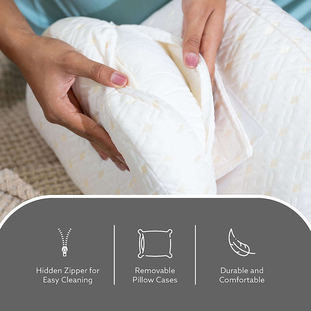 Dukanix Pregnancy Pillows for Sleeping, Pregnancy Body Pillow, Support for Belly, Back, Hip and Leg, Maternity Pillow with Adjustable Cooler Cover, Pregnancy Wedge Pillows Ideal for Pregnancy Travel,