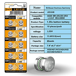 Siiboat Watch Batteries 80PCS - AG0, AG1, AG3, AG4, AG5, AG7, AG10, AG13, 1.5V Alkaline LR41 LR44 Assorted Button Coin Cell Batteries