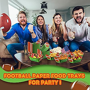 Crtiin 200 Pieces Football Paper Bowl Football Snack Bowls Football Party Supplies Food Trays Nacho Trays Disposable Serving Trays for Football Tailgate Party Decorations (Football)