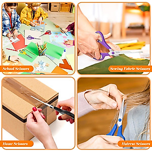 Scissors Bulk of 6-Pack, Taotree 8" Scissors All Purpose Comfort Grip Sharp Scissor for Office School Supplies, Classroom Student Teacher Craft Sewing Fabric Scissor, Paper Cutter, Scrapbook Supplies