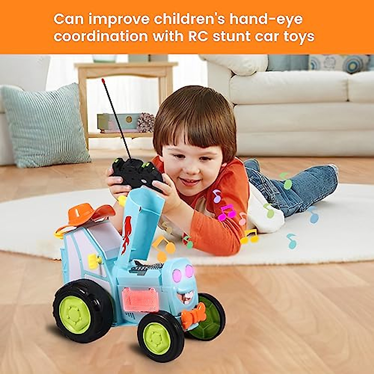 Jumping Car Toy, Remote Control Car, Wireless Remote Dancing Stunt Car, 2023 New Remote Control Car with Headlights and Music, Educational Rc Car Toy, Fast Stunt Rc Car for Boys Girls Kids (blue)