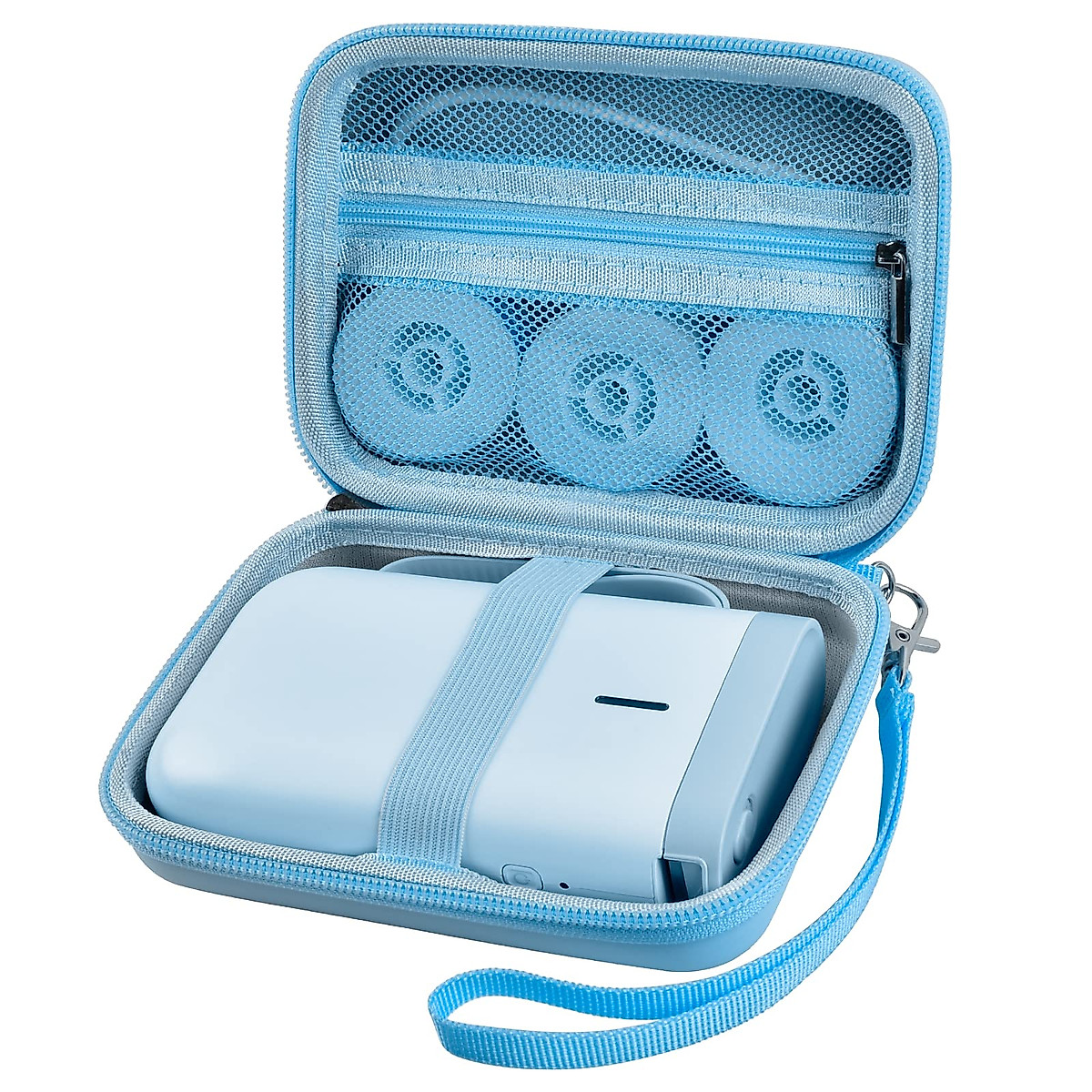 Case Compatible with NIIMBOT D11 Label Printer，Carrying Bag Storage Holder for Mini Smart Label Maker Label Printer Machine and Paper (Blue)