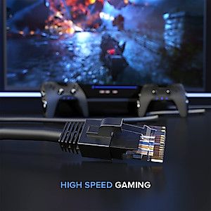 Maximm Ethernet Cable 200 ft CAT6 High Speed Internet Network LAN Cable Cord, Outdoor Waterproof (Black)