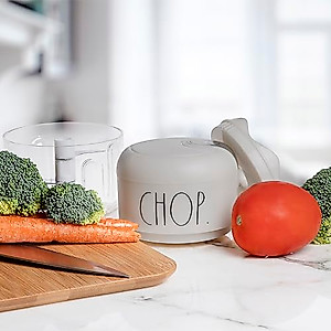 Rae Dunn Electric Mini Garlic Chopper-USB Rechargeable, Portable Cordless Wireless Food Chopper-8 oz Small Food Processor for Chopping Garlic, Ginger, Herbs, Chili, Minced Meat, Onion and More (Sand)