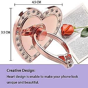 IHUIXINHE Phone Ring Holder, Universal Phone Stand, 4PCS 360° Rotation 3D Aluminium Alloy Ring Grip for iPad, iPhone X iPhone 8, 8Plus, 7, 7Plus, Samsung S9 Note8, Huawei All Cell Phone (Heart)