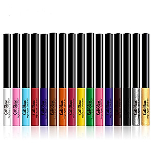 16 Color Matte Liquid Eyeliner Set,Glitter Gold Silver Eye Liners Waterproof High Pigmented Long Lasting Eyeliner Pencil Eye Makeup Kit