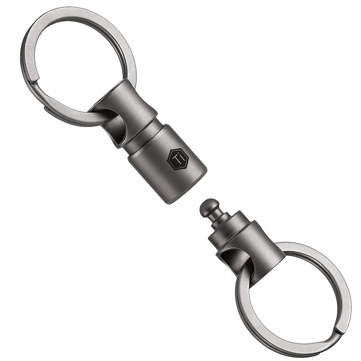 KeyUnity KA24 Detachable Key Ring Connector, Double-end Swivel Keychain Titanium Rotatable Key Organizer Linker for Carabine