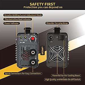 ARCRAFT Stick Welder, Mini and Portable Welding Machine 140A, IGBT Inverter 110/220V Portable ARC MMA Welder Machine with Hot Start, Arc force and Anti-Stick