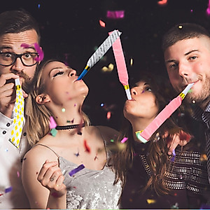 Skylety 20 Pcs Blowouts Noisemakers Funny Birthday Halloween Blowouts Blow Horns Colorful Noisemakers Whistles Noise Makers for 2024 Birthday Halloween Fall Christmas Wedding Party Supplies