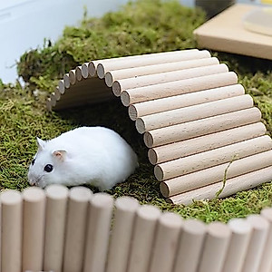 SanmooAio Hamster Ladder,Rat Wooden Bridge for Climbing for Hamsters/Gguinea Pig/Hedgehogs/Gliders/Bird/Rats/Mice and Other Small Animals,Small