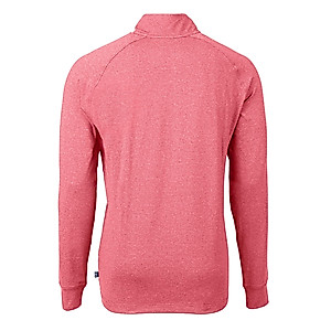 Cutter & Buck Men's Heather Scarlet San Francisco 49ers Big & Tall Adapt Eco Knit Quarter-Zip Pullover Top