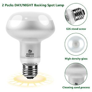 REPTI HOME Reptile Heat Lamp Bulbs Intense 100W 4 Pack, Reptiles & Amphibians UVA Basking Spot Lamp Bulb,Simulate Natural Sunlight Reptile Daylight Heat Bulb for Bearded Dragon, Snake