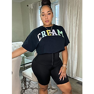 YOFIT Super High Waist Corset Shorts Waist Trainner Yoga Shorts with Corset Black XXL