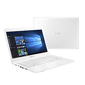 ASUS L402YA Thin & Light Laptop, 14” FHD; AMD E2-7015 Quad Core Processor, AMD Radeon R2 Graphics, 4GB RAM, 64GB eMMC Storage, Windows 10 S with 1yr Office 365 Included, White, L402YA-ES22-WH
