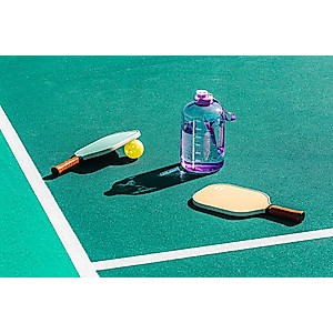 Life Bottle 1 Gallon Water Bottle with Straw Lid and Chug Lid, Leakproof Water Jug. Big Water Bottle with Time Marker, No Quotes. 128 oz with Handle and Straw, BPA Free