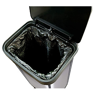 Glad Stainless Steel Step Trash Can with Clorox Odor Protection | Large Metal Kitchen Garbage Bin with Soft Close Lid, Foot Pedal and Waste Bag Roll Holder, 20 Gallon, Stainless