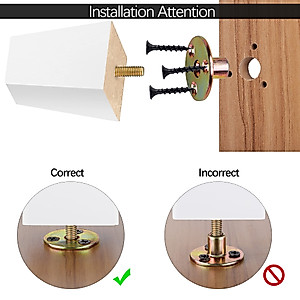 TURSTIN Set of 8 Wood Furniture Legs 3 Inch Square Solid Wood Sofa Legs Natural Wooden Couch Legs Replacement Legs for Furniture Armchair Bed Dresser Cabinet or DIY Projects, White