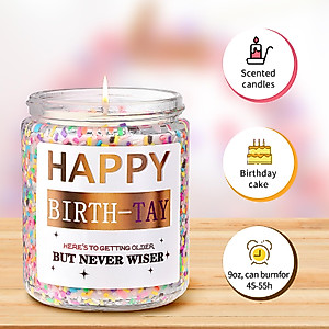 Sincerez Birthday Candle with Cake Scent -Birthday Gift/Party Decorations, Handcrafted, Long-Lasting 9oz Candle with Iconic Lyrics