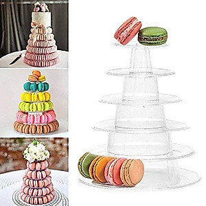 Candora 6 Tiers Round Macaron Tower Cake Stand dessert Display Rack for Wedding Birthday