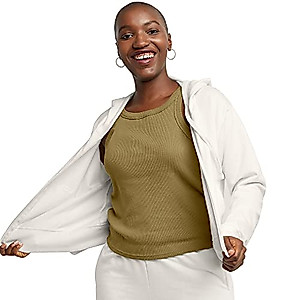 Hanes Originals Zip, Lightweight Fleece Sweatshirt, Hoodie for Women, Natural