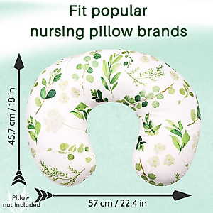 Car Seat Cover for Babies & Nursing Pillow Cover, Green Leaf Car seat Canopy for Boys Girls, Breastfeeding Pillow Slipcover, Soft Fabric Fits Snug On Infant
