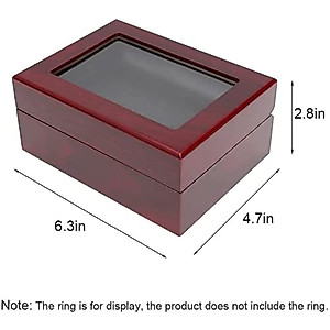 GFZYLQ Ring holder box Wooden Championship Storage Box BaseballCase jewelry organizer travel (9 holes)
