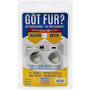 FurZapper Pet Hair Remover for Laundry, 2 Count - Reusable Dog & Cat Hair Remover Tool As Seen on Shark Tank - Removes Pet Fur, Hair, Lint, Dander from Clothes & Laundry - One FurZapper Per Pet