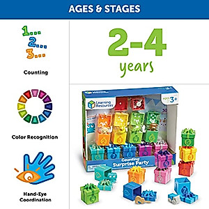 Learning Resources Counting Surprise Party, Homeschool, Fine Motor, Counting & Sorting Toy, Ages 3+