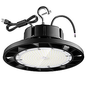 SASITE LED High Bay Light 150W, Super Bright led Shop Light 21,000LM Daylight, IP65 Waterproof Commercial Warehouse Area Light, 1-10V Dimmable High Bay Shop Light